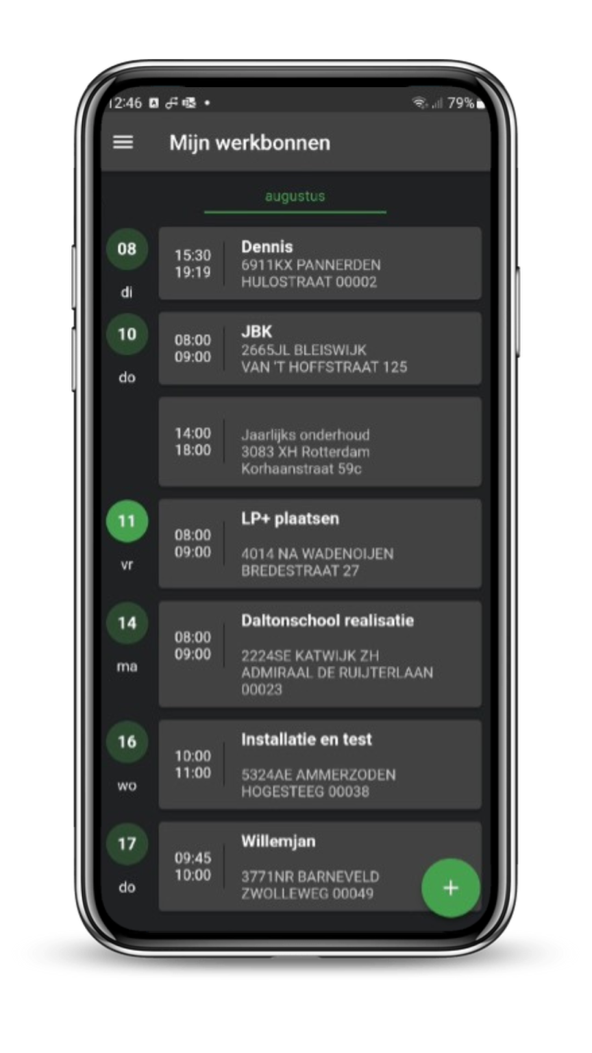 Urenbriefje app - Digitale urenregistratie met Sidekick